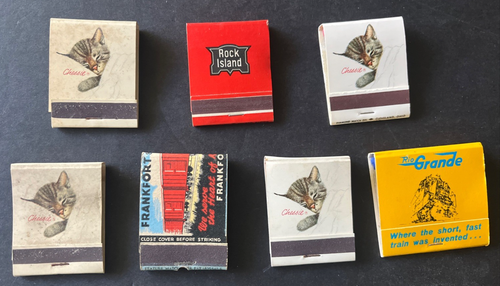 VTG set of 7 assorted Railroad matchbooks Unstruck Frankfort & Cin ...