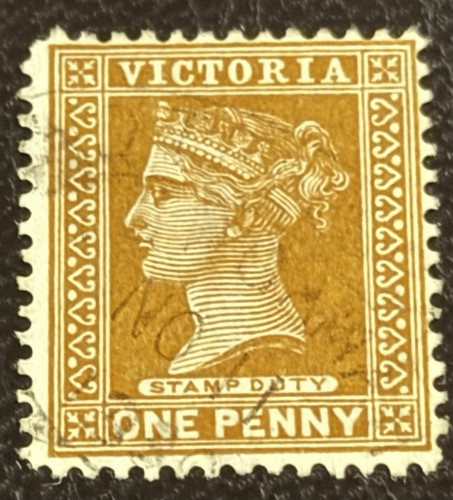 USED STAMP / VICTORIA 1891 / QUEEN VICTORIA ONE PENNY / SG# AU-VI 329 ...