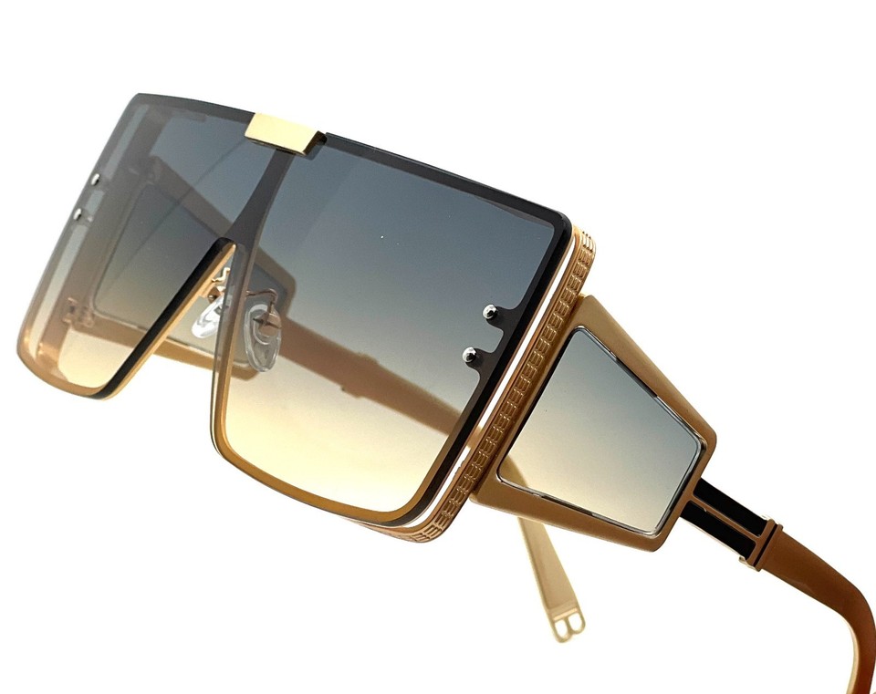 Men Women Sunglasses Designer Single Lens Oversized Large Shades Square ...