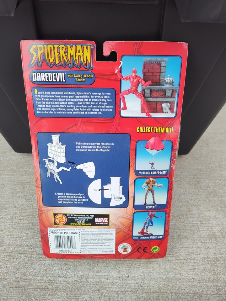 Marvel DareDevil Figure with Swing 'N Spin Action ToyBiz 2003 Spider ...