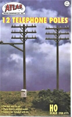 HO Scale Atlas 775 Telephone Poles pkg (12) | eBay