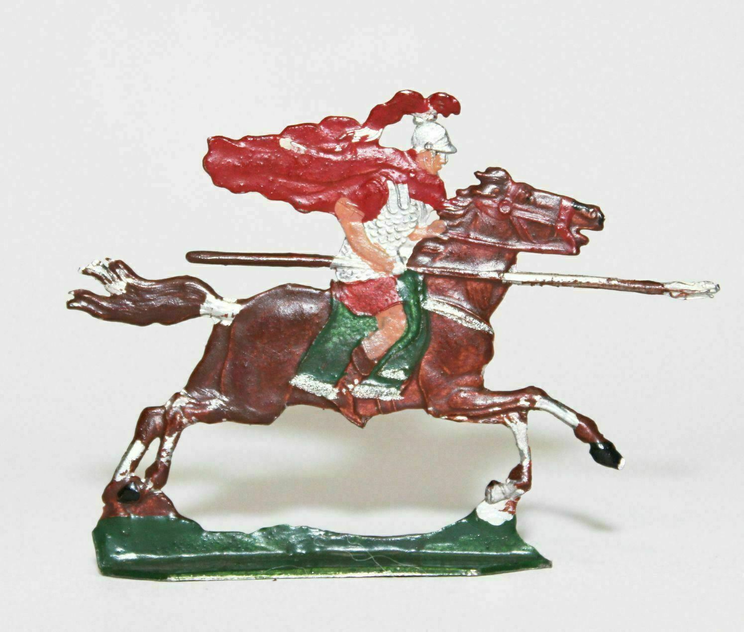 Vintage Antique Lead Metal Toy Soldier Roman Cavalry Horse Spear ...