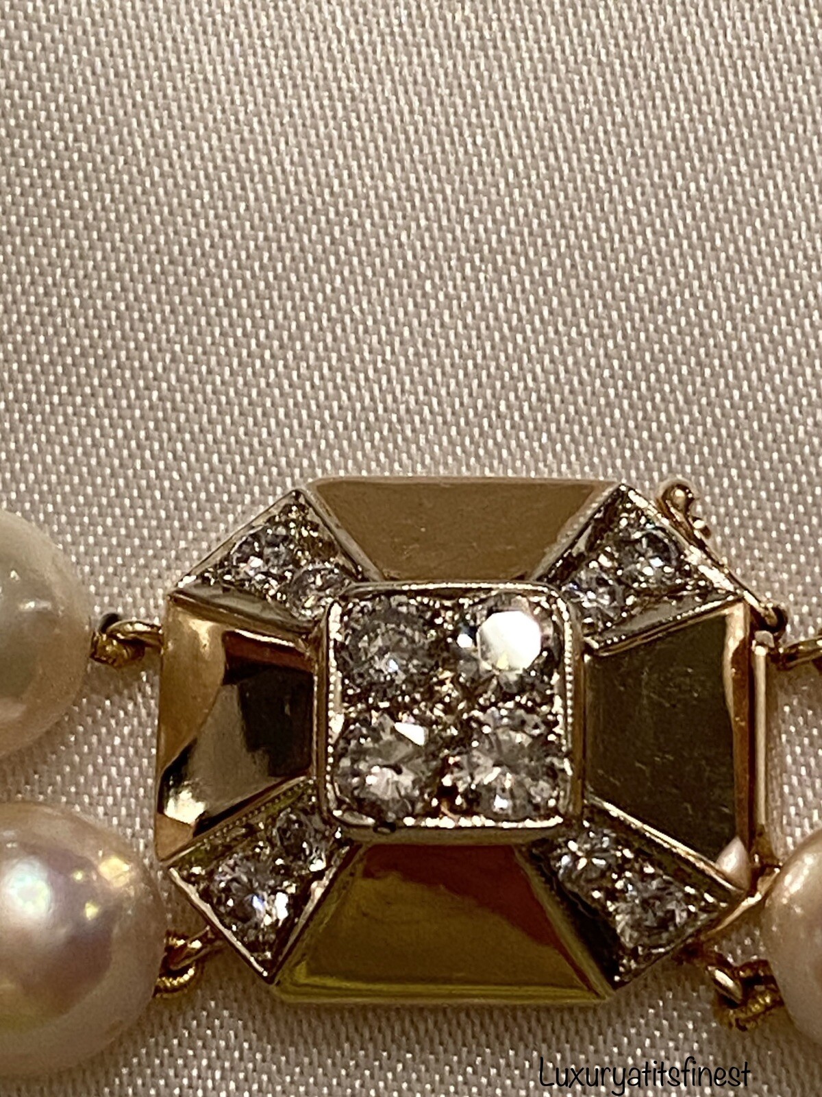 VINTAGE HIGH QUALITY SALTWATER AKOYA PEARL NECKLACE 14K GOLD 1 CTW ...