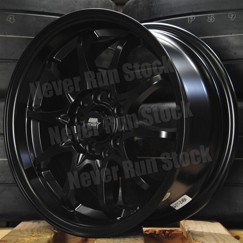 MST MT-04 15" 15x7 5x100/114.3 35 OFFSET MATTE BLACK 10 SPOKE SPORT 4 ...