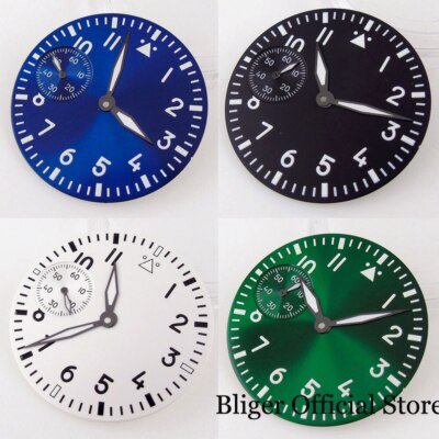 Luminous fit ETA 6497 ST 3600 Manual 37MM Watch Dial Sunburst Blue ...