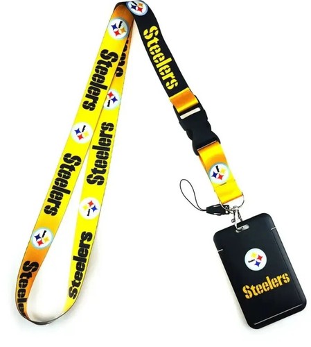 Pittsburgh Steelers NFL Lanyard Clip Neck Tag Keychain for ID Keys ...