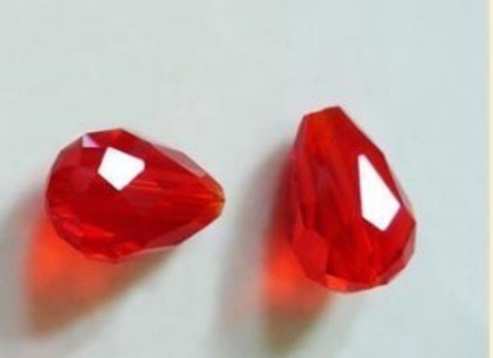 30 Pcs 8x12mm Faceted Red Crystal Teardrop Loose Beads | eBay
