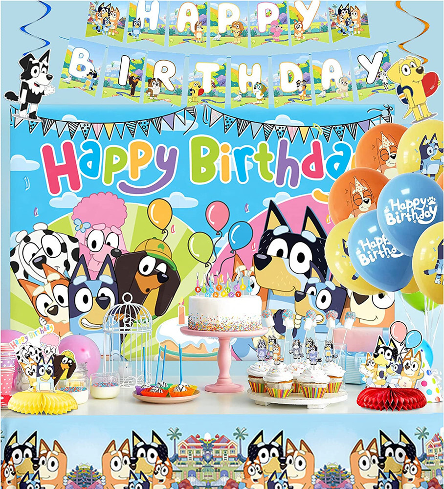 Bluey Bingo Supply Party Decoration Tablecover Banners Birthday Cupcake ...