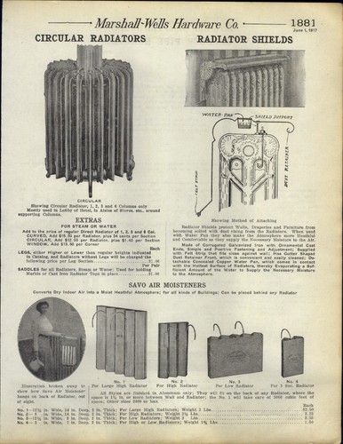 1912-18 PAPER AD Circular Radiator Steam Water Curved Window Grabler ...