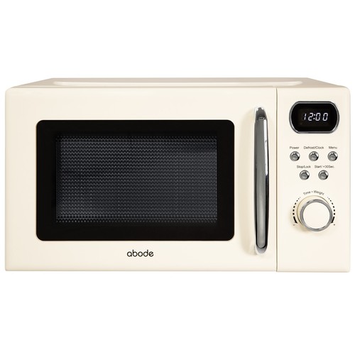 Abode Retro Cream Microwave 20L 700W Digital 8 Auto Cook Settings ...