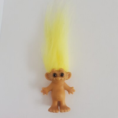 vintage MeLLo SmeLLo troll doll purple eyes yellow hair 2" tall trolls ...