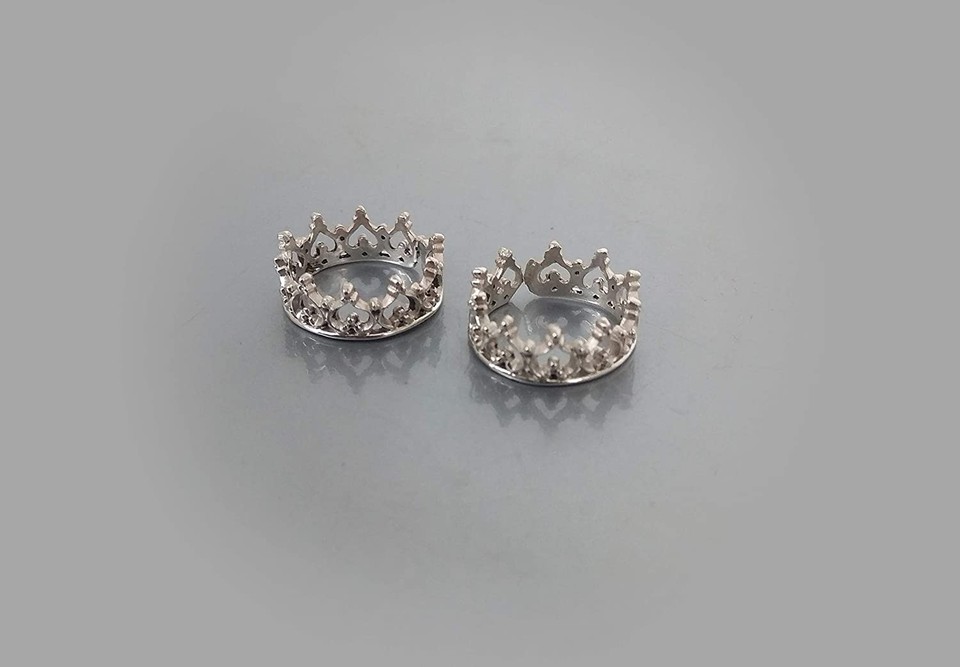 Sterling Silver Fake Nipple Rings Crown Adjustable Non Piercing 8mm | eBay