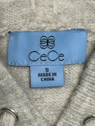 Cece Women Gray Hooded Sweater Hoodie S Excellent | eBay
