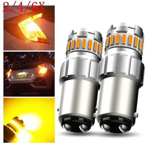 2/4/6X AUXITO 1157 2057 Amber LED Stop Turn Signal Brake Tail Light ...