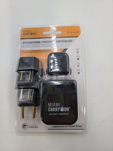 Miami carry on International Travel Converter and Plug Set Black | eBay