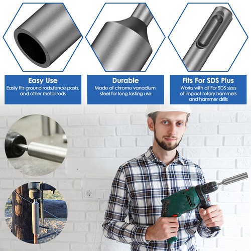 17mm Ground Rod Driver SDS Plus Earth Stake Hammer Drill Grounding Rod ...