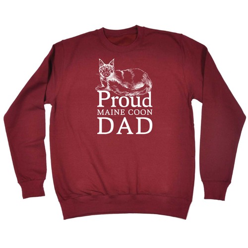 Proud Maine Coon Cat Dad - Novelty Funny Sweatshirts Jumper Pullover ...