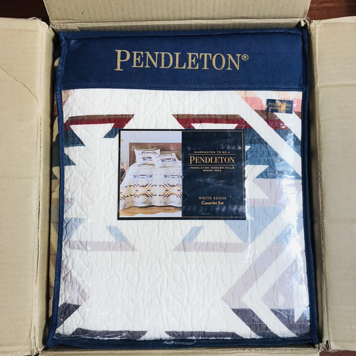 NEW Pendleton White Sands Full/Queen Coverlet Set With Pillow Shams ...
