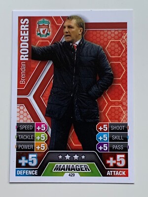 2013/14 Topps Match Attax Manager Card 'Brendan Rogers' Liverpool ...