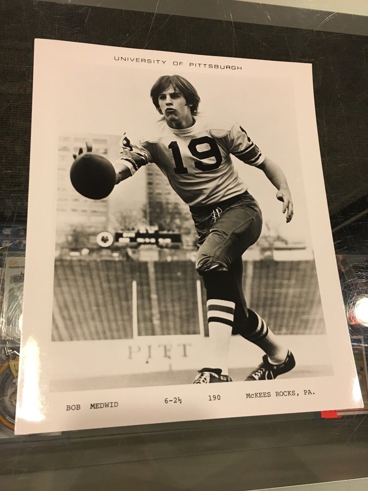 BOB MEDWID UNIVERSITY OF PITTSBURGH PITT FOOTBALL 8X10 PUBLICITY PHOTO ...