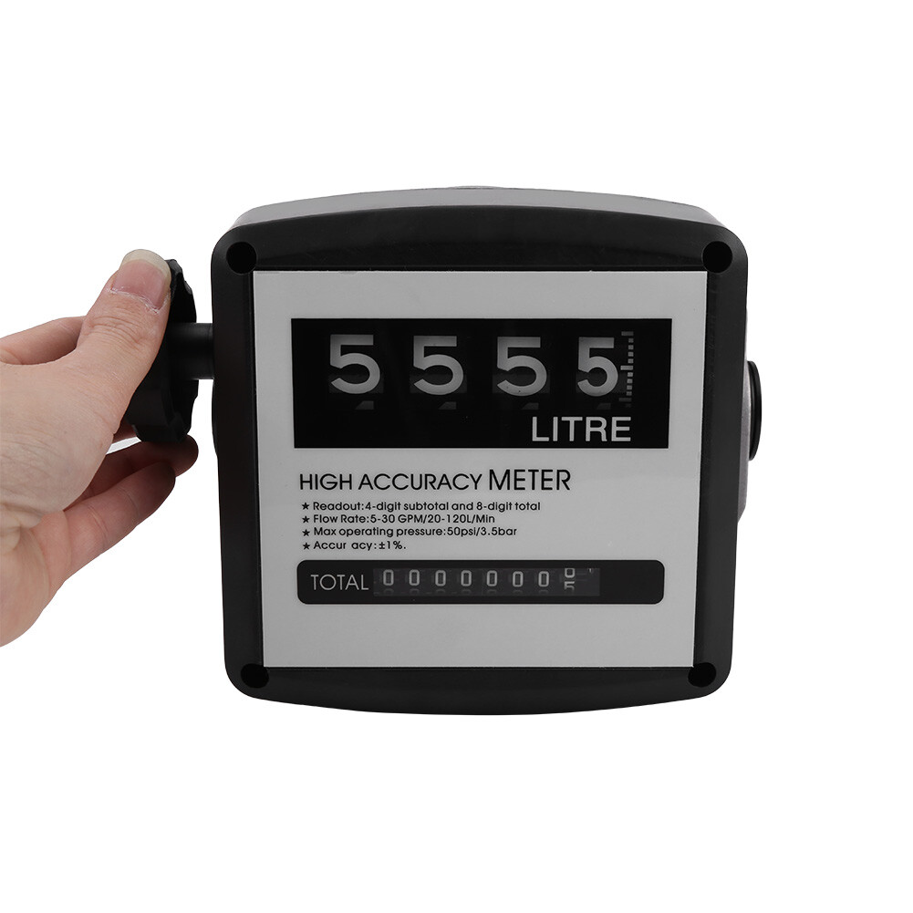 4-Digital Diesel Gasoline Fuel Petrol Oil Flow Meter Counter Gauge ...