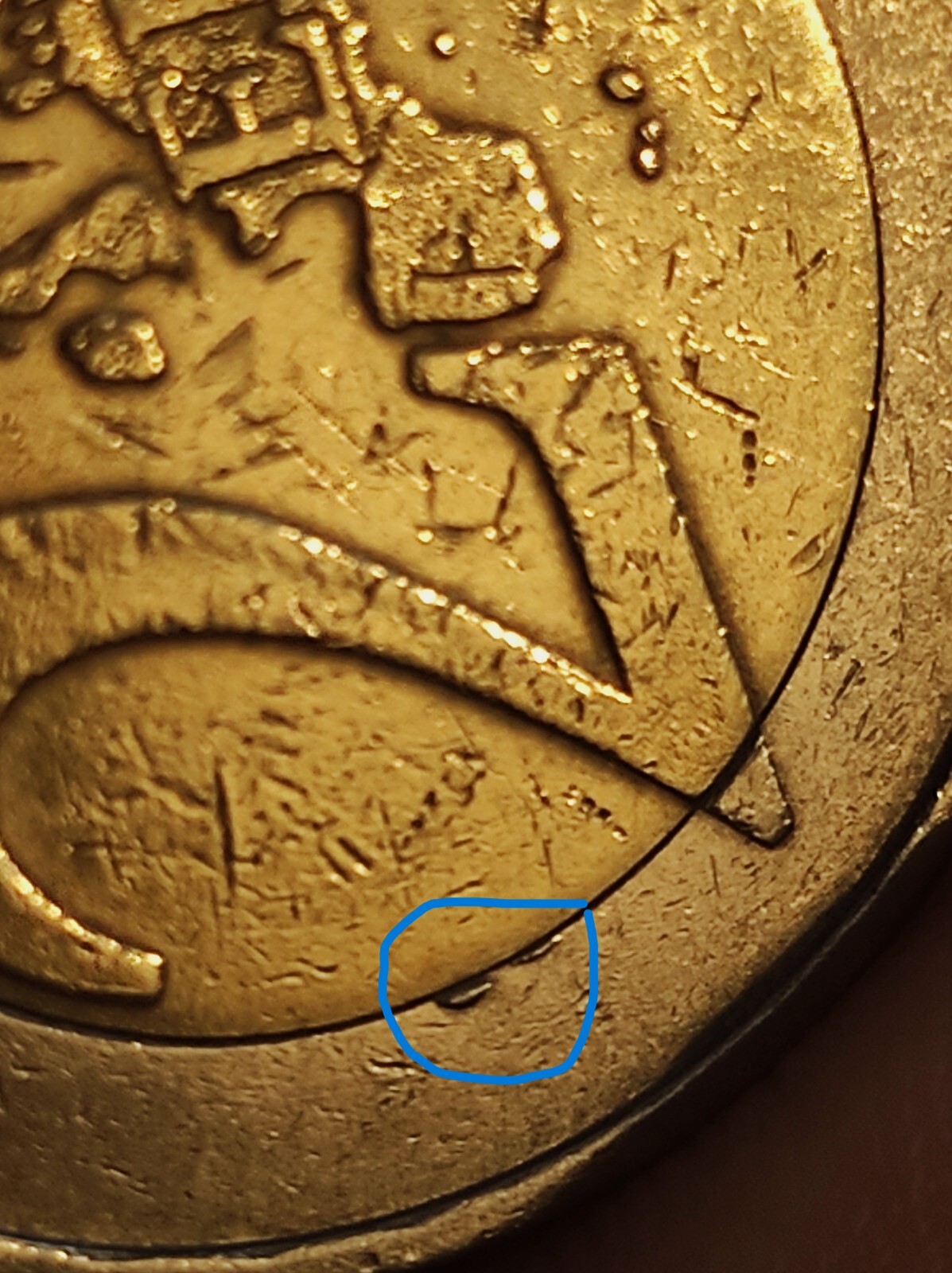 2 euro coin Germany 2002 G, rare coin defect, mintage error, extra ...