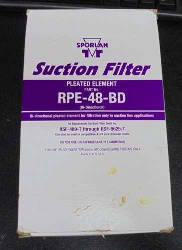 Sporlan RPE-48 BD Suction Filter Pleated Element | eBay