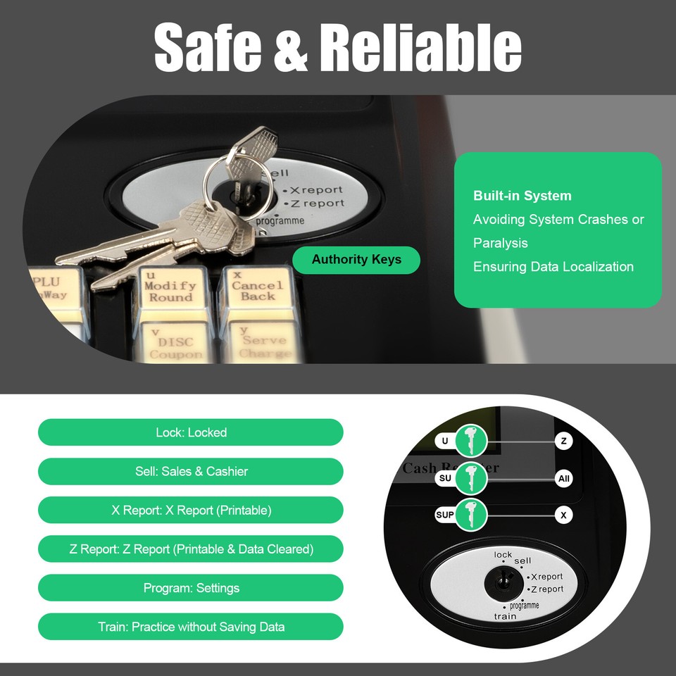 Electronic POS System Cash Register LED Display For Retail W/ Drawer 48 ...