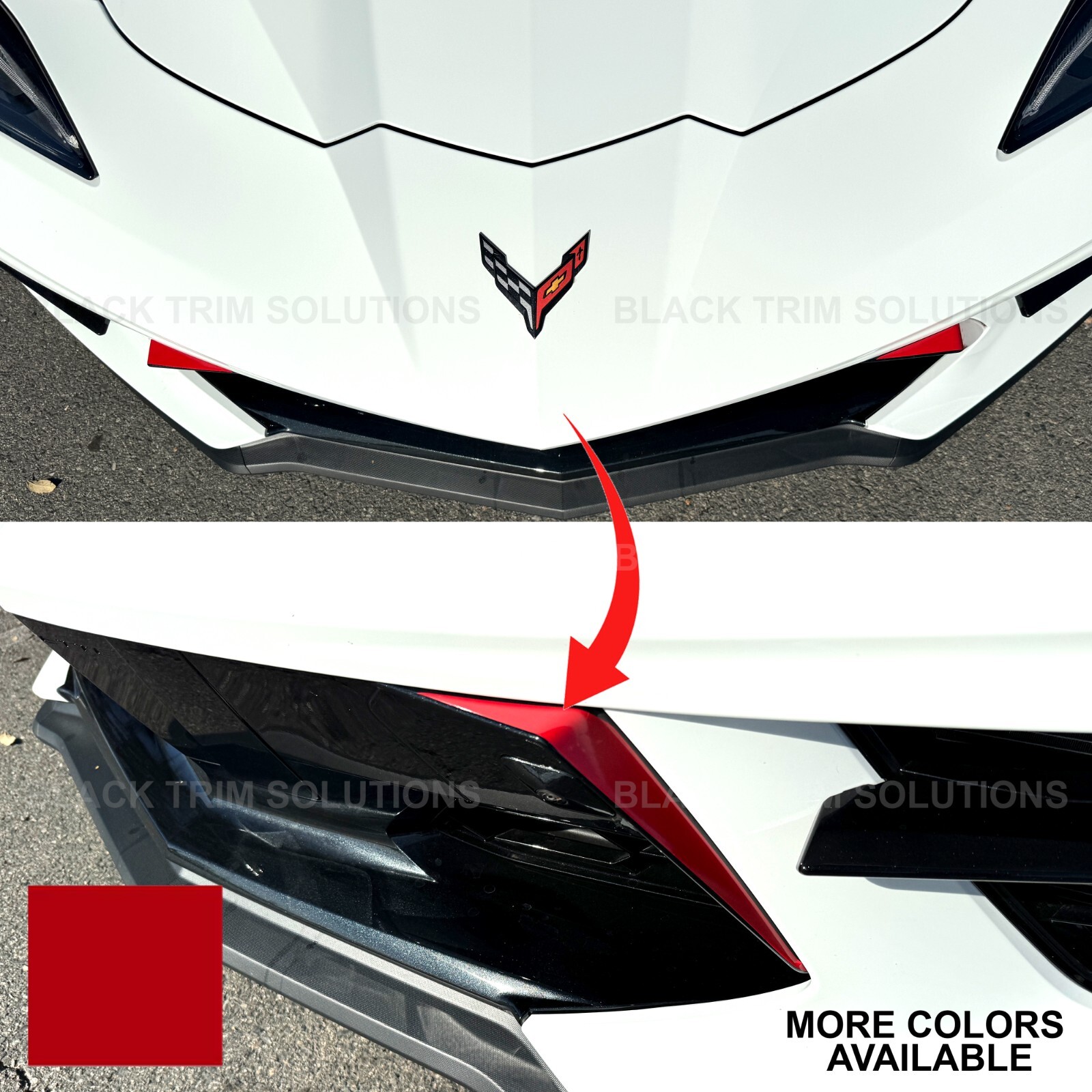 For Corvette 2020-2024 C8 Fang Front Bumper Accent C8R R Stingray ...