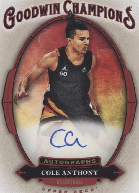 2020 Upper Deck Goodwin Champions - Autographs Cole Anthony #A-CA (AU ...