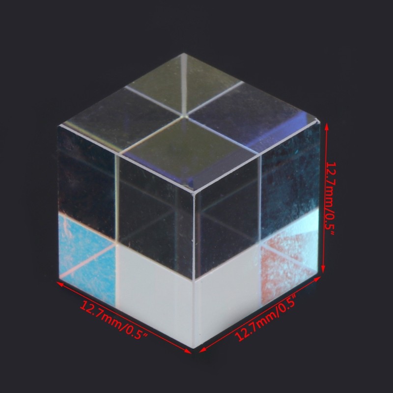 Color Cube Crystal Glass Cube RGB Dispersion Prism Multicolor Toy Diode ...
