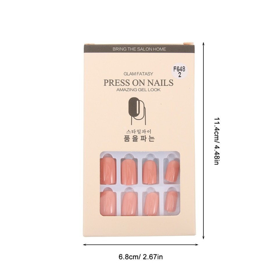 4 Sets /48pcs Fake Nails Reusable Artificial Fingernails Finished Full ...