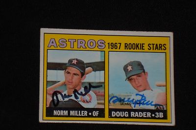 NORM MILLER & DOUG RADER 1967 TOPPS ROOKIE SIGNED AUTOGRAPHED CARD #412 ...