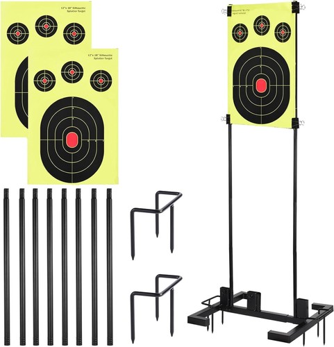Adjustable Shooting Target Stand with Paper Targets 2 Mounting Options ...