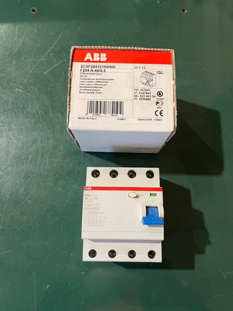 ABB F204 A-40/0.5 Fehlerstrom-Schutzschalter, 4-polig, Typ A - 40A ...