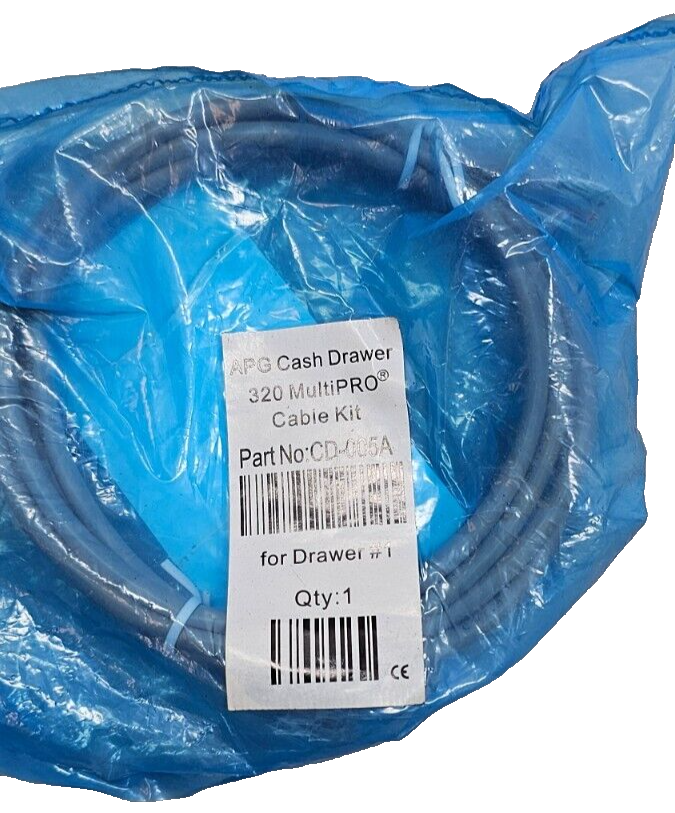 APG CD-005A 5' Cash Drawer Model 320 Kick Cable Open RJ45 RJ12 For ...