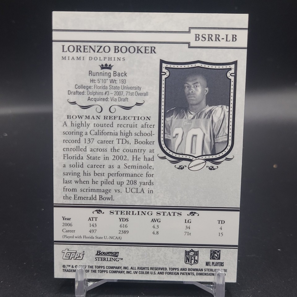 2007 Bowman Sterling Rookie Relics Lorenzo Booker #BSRR-LB Rookie RC | eBay