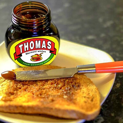 Personalised Customised MARMITE Bottle Sticker Wrapper Jar Label Gift ...