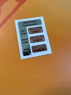 Honda Showa Fork Decal Shock Decal ATC 350X 1986 86 H295 | eBay