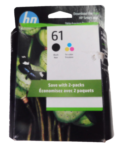 HP 61 Ink Cartridge, Combo Pack, Black and Tri Color Combo, 2 Cartridge ...