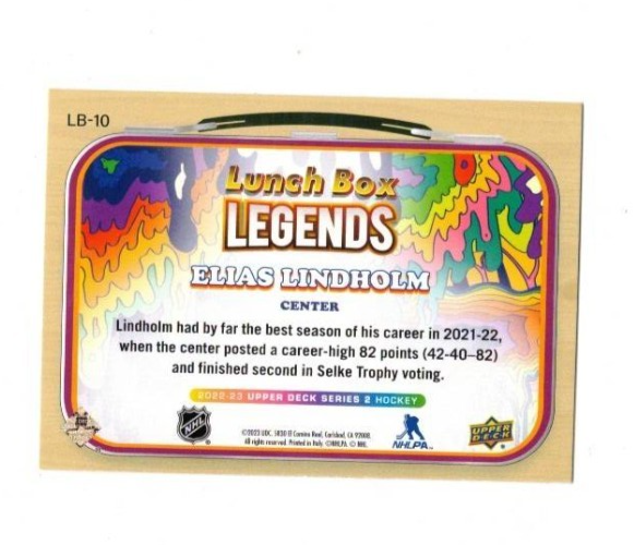 2022-23 Upper Deck Lunch Box Legends #LB10 Elias Lindholm | eBay