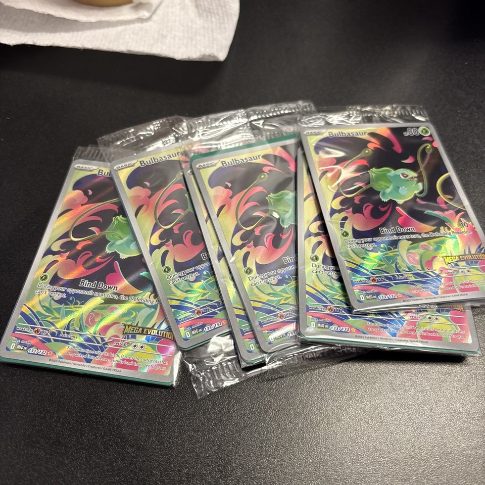 Pokemon Bulbasaur IR Mega Evolution 133/132 English - NM- BOX TOPPER ...