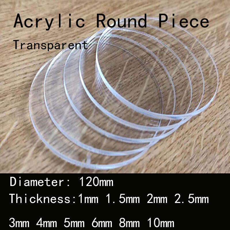 120mm Diameter Transparent Acrylic Round Sheet Solid Piece Plastic ...