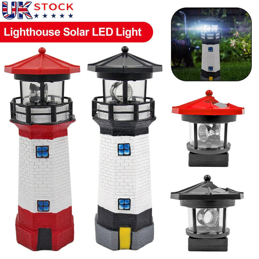 Lawn Lighthouse Solar Light Decor Solar Light Clay Pot Lighthouse Yard
