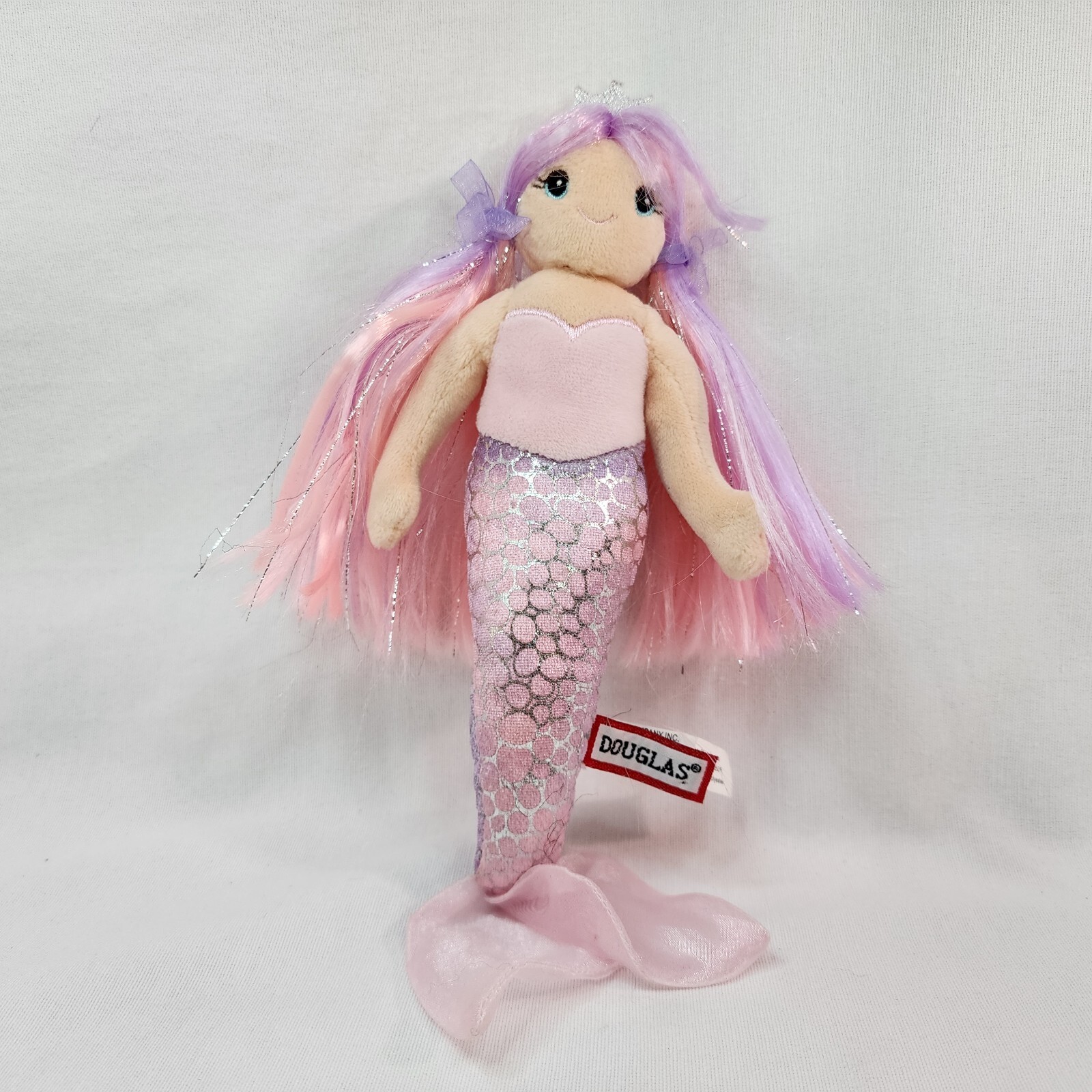 Douglas Cuddle Toys Pink & Purple Serena Mermaid Plush Stuffed Doll 9 ...