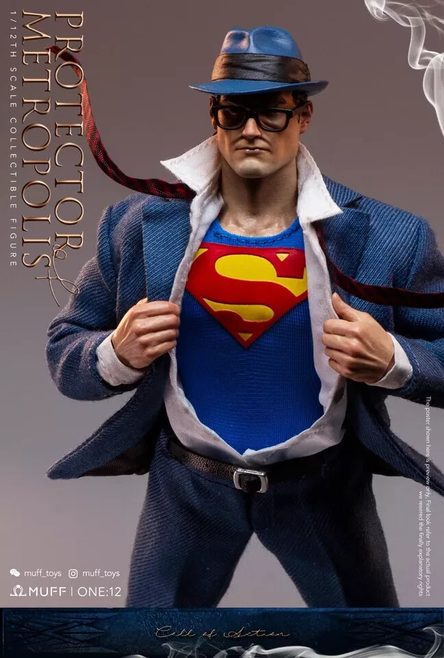 MUFF TOYS 1/12 Super Man Metropolis Reporter Clark Kent Action Figure ...