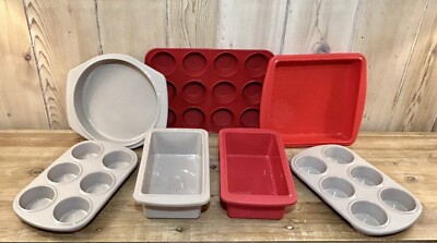 Set of 7 ~ Crofton Silicone Bakeware Cake Muffin Loaf Bundle | eBay