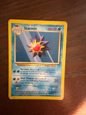 1995, 96, 98 Pokemon Card **Starmie** - Base Set Card# 64/102 - Common ...