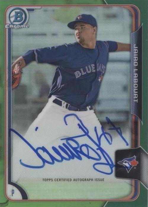 2015 Bowman Chrome - Prospects Autographs Jairo Labourt #BCAP-JL Green ...