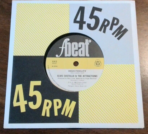 Elvis Costello High fidelity PROMO 45 UK Punk Record Vinyl | eBay
